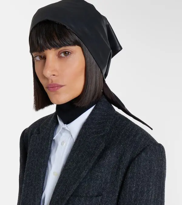 LEMAIRE Leather Scarf - Black