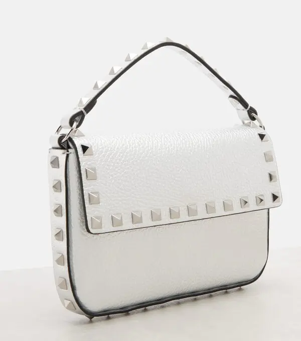 Valentino Garavani Rockstud Small Top-handle Bag - Silver