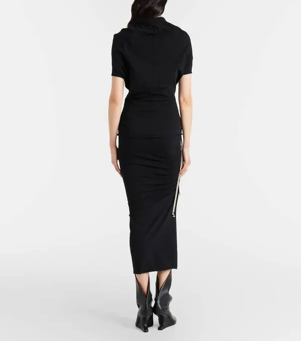 Rick Owens Cotton Jersey Midi Skirt