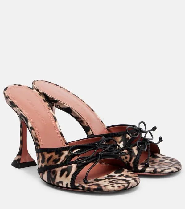 Amina Muaddi Eleonora Leopard-print Mules - Beige