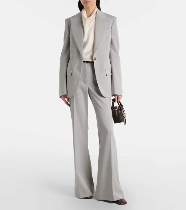 Stella McCartney Wool Bootcut Trousers - Grey