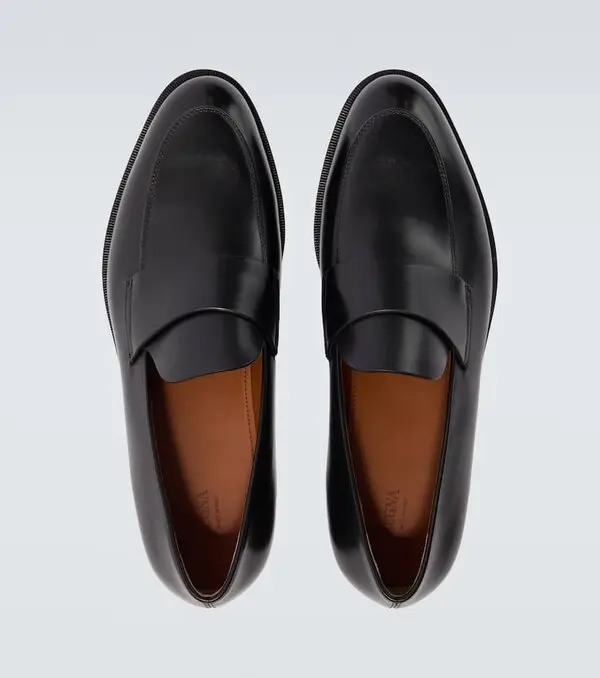 Zegna Leather Penny Loafers