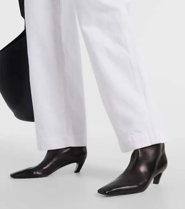 Khaite Arizona Leather Ankle Boots