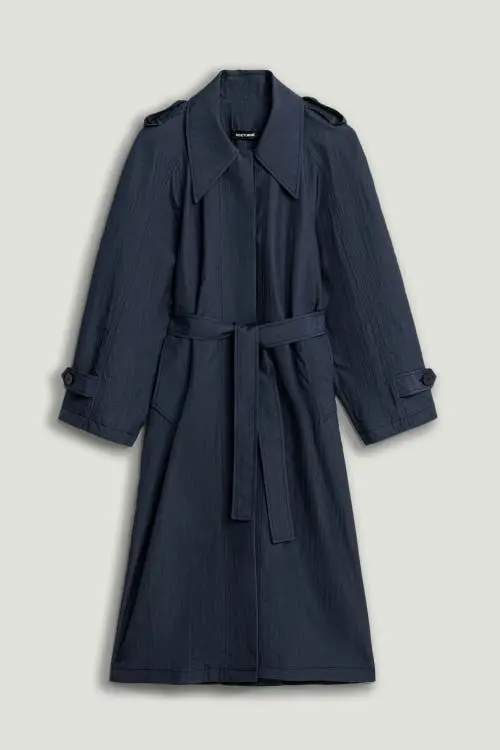 NOCTURNE Single-breasted Cotton Trench Coat