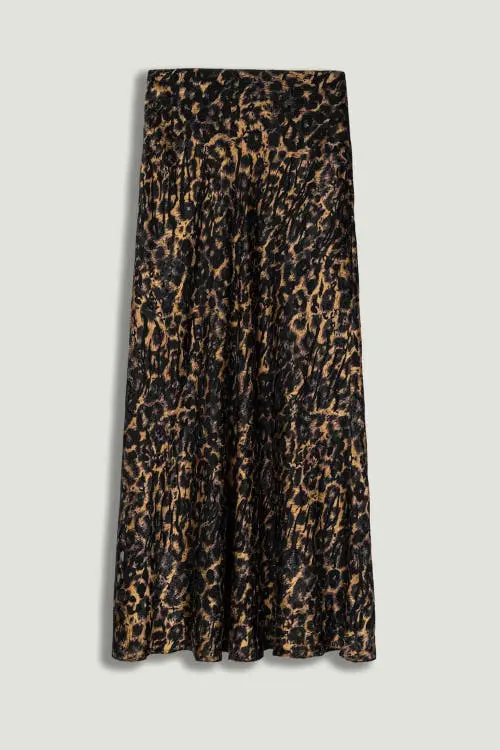 NOCTURNE Printed Leopard Midi Skirt