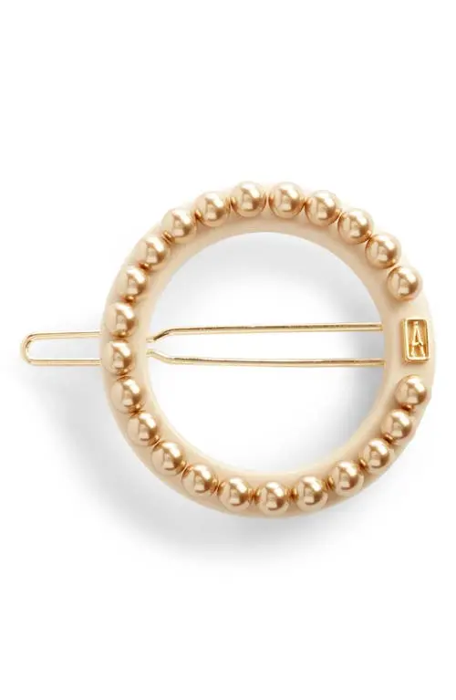 Alexandre De Paris Gold Pearls Acetate Side Barrette - Beige