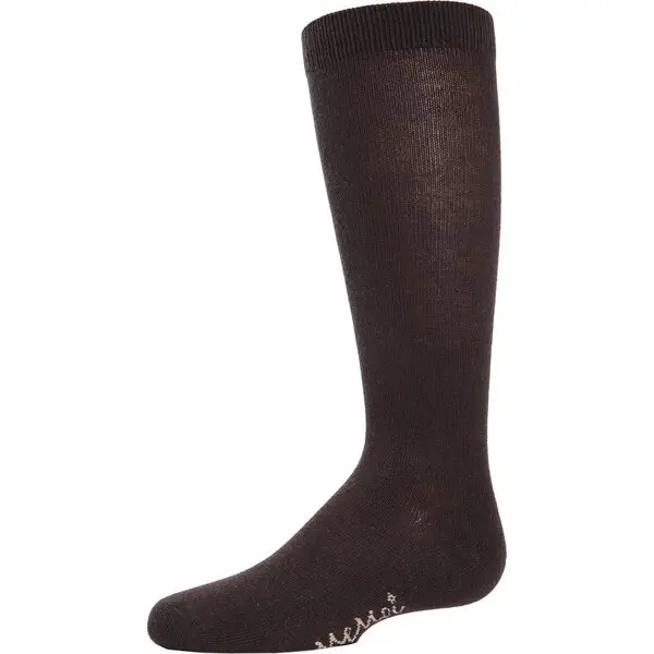 MEMOI Ribbed Knee High Socks - Brown