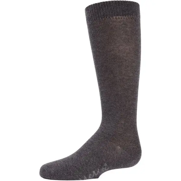 MEMOI Ribbed Knee High Socks - Dark Gray