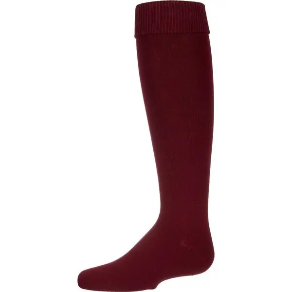 MEMOI Ribbed Knee High Socks - Dark Maroon
