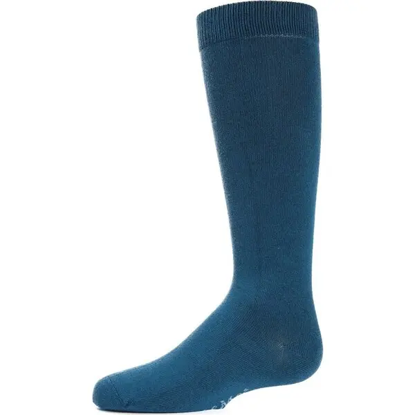 MEMOI Ribbed Knee High Socks - Ink Blue