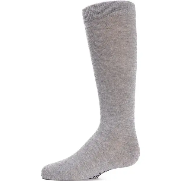 MEMOI Ribbed Knee High Socks - Light Gray