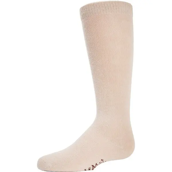 MEMOI Ribbed Knee High Socks - Light Tan
