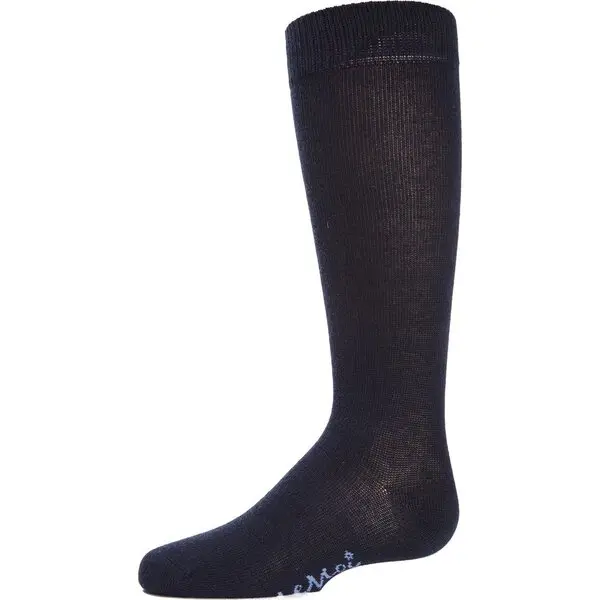 MEMOI Ribbed Knee High Socks - Navy