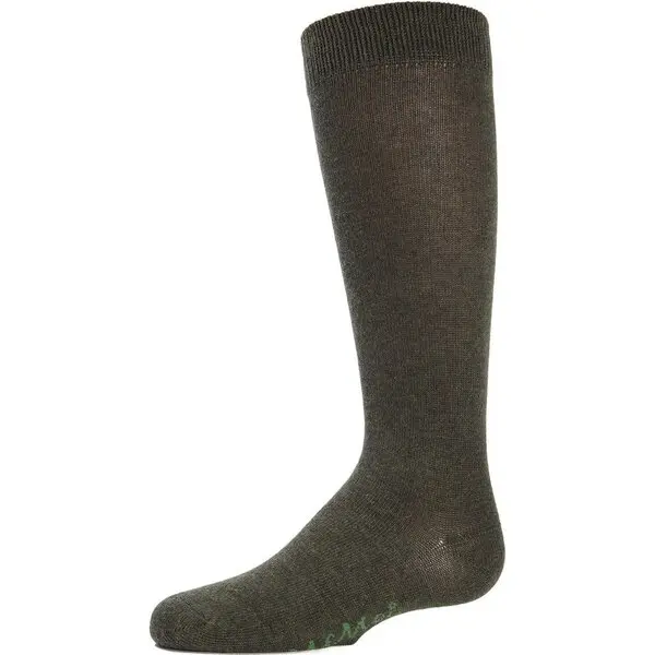 MEMOI Ribbed Knee High Socks - Olive Heather