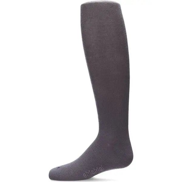 MEMOI Ribbed Knee High Socks - Slate Gray