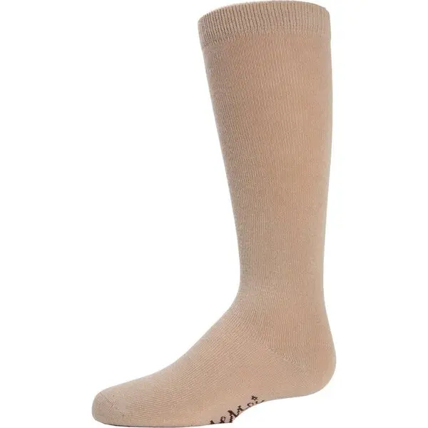 MEMOI Ribbed Knee High Socks - Tan