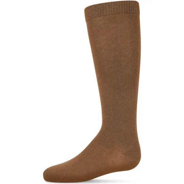 MEMOI Ribbed Knee High Socks - Toffee