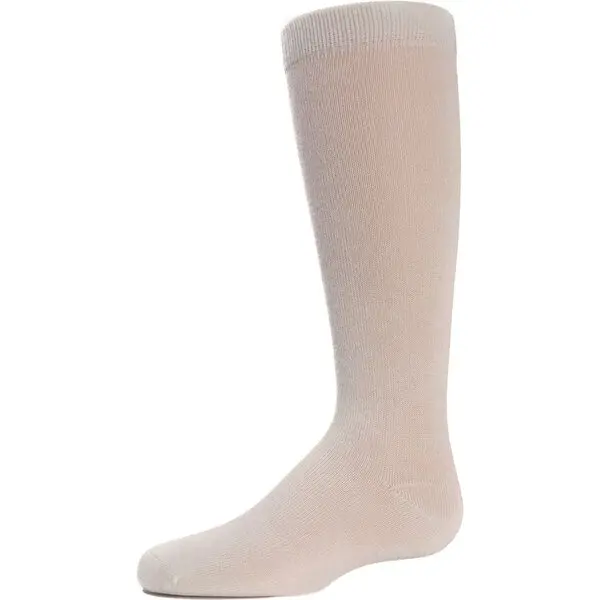 MEMOI Ribbed Knee High Socks - Winter White
