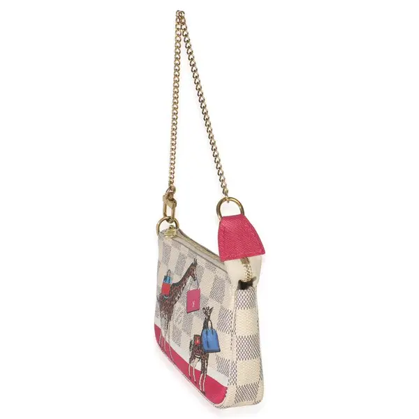 LOUIS VUITTON Damier Azur Canvas Giraffe Pochette Accessories - Beige