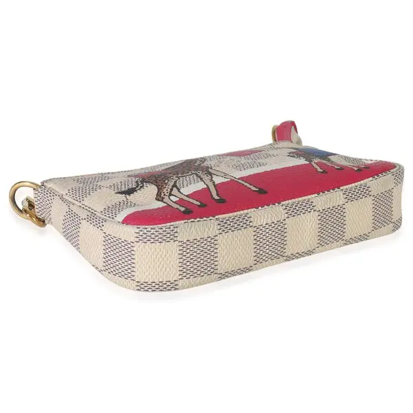 LOUIS VUITTON Damier Azur Canvas Giraffe Pochette Accessories - Beige