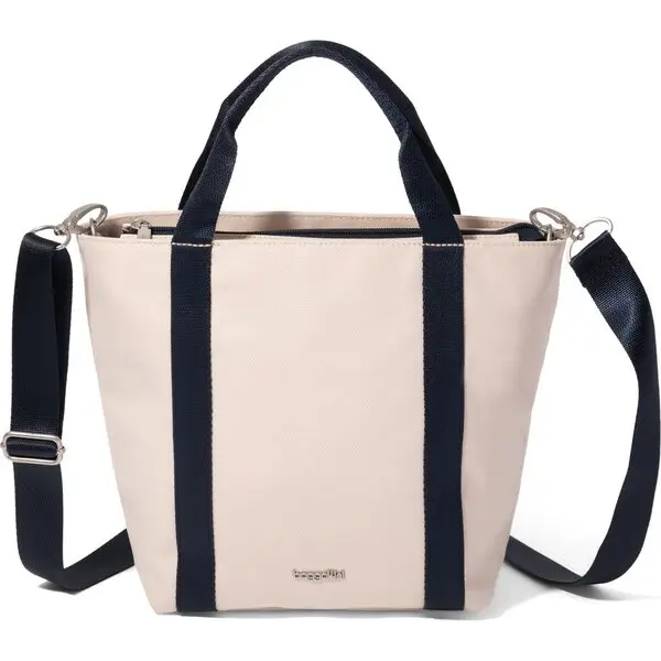 BAGGALLINI Via Crossbody Tote Bag - Natural With French Navy