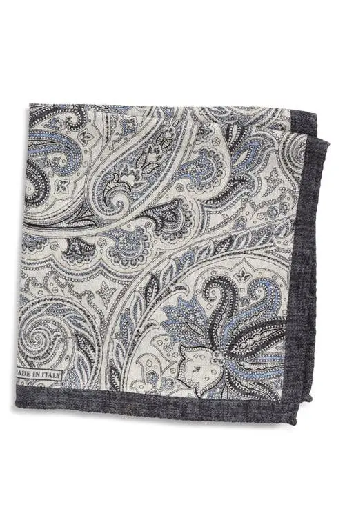 Nordstrom Paisley Silk Pocket Square - Black