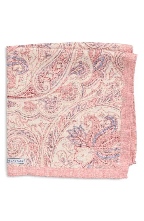 Nordstrom Paisley Silk Pocket Square - Pink