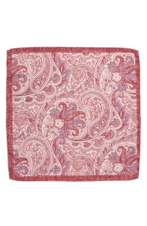 Nordstrom Paisley Silk Pocket Square - Red
