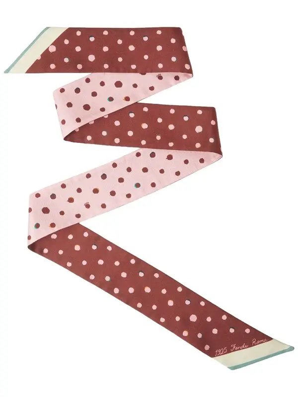 Fendi Polka Dot Silk Scarf - Red