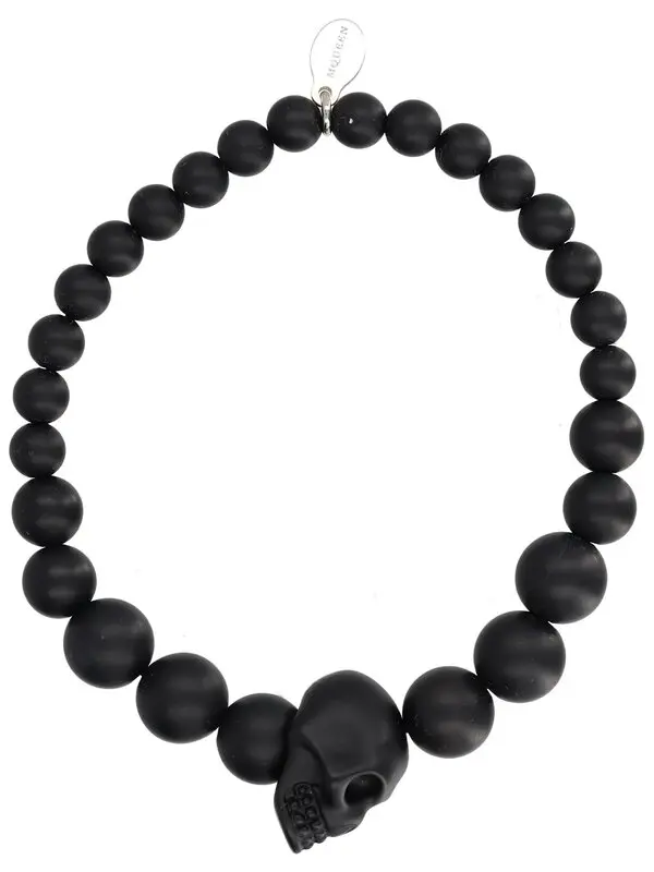 Alexander McQueen Skull Bead Bracelet - Black