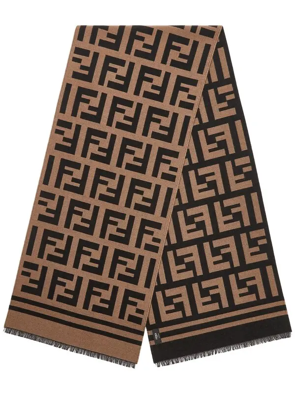 Fendi Wool And Silk Scarf - Beige