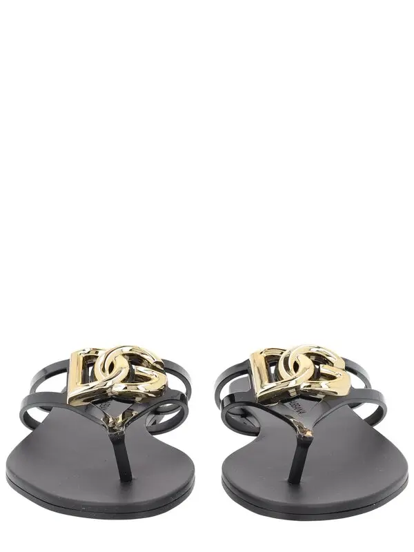 Dolce & Gabbana Logo Slide Sandals - Black