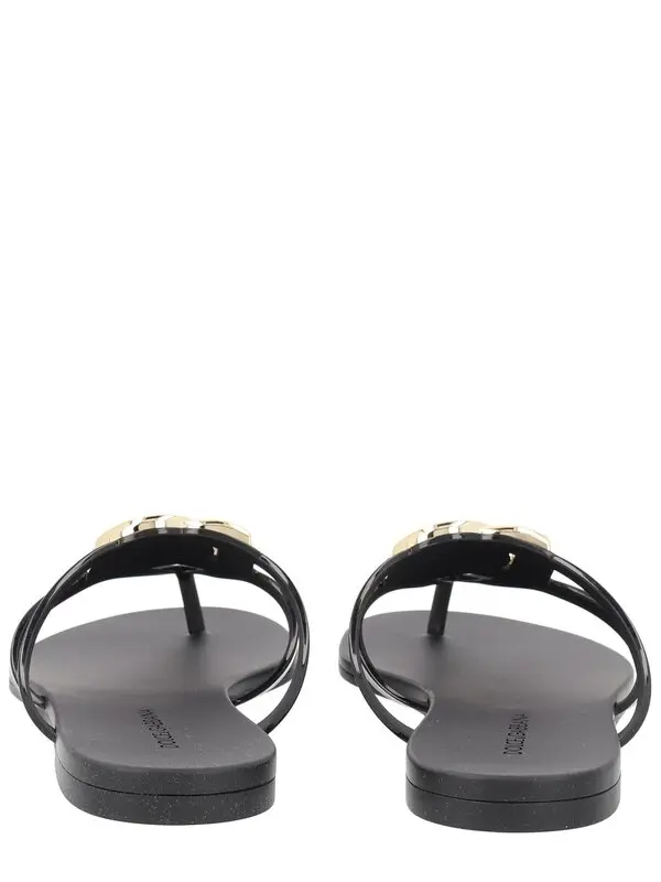 Dolce & Gabbana Logo Slide Sandals - Black
