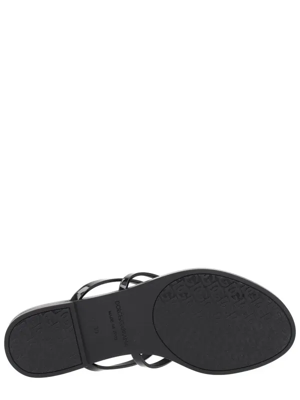 Dolce & Gabbana Logo Slide Sandals - Black
