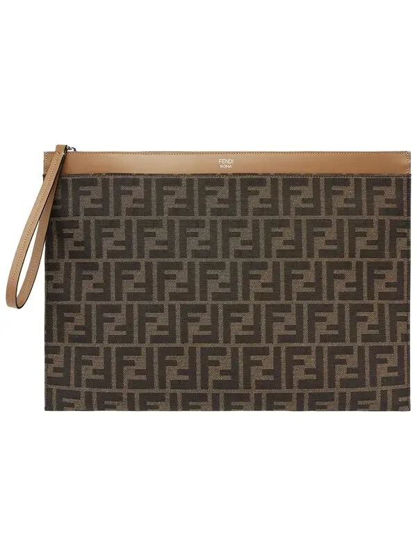 Fendi Large Flat Pouch - Brown
