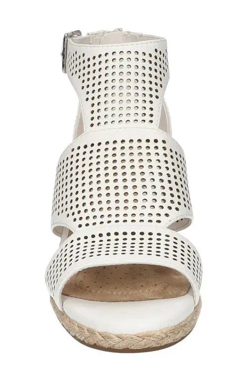 EASY WORKS BY EASY STREET Tova Espadrille Platform Wedge Sandal - White