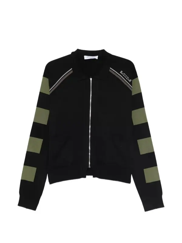 KIKO KOSTADINOV Striped Zip Up Cardigan - Black