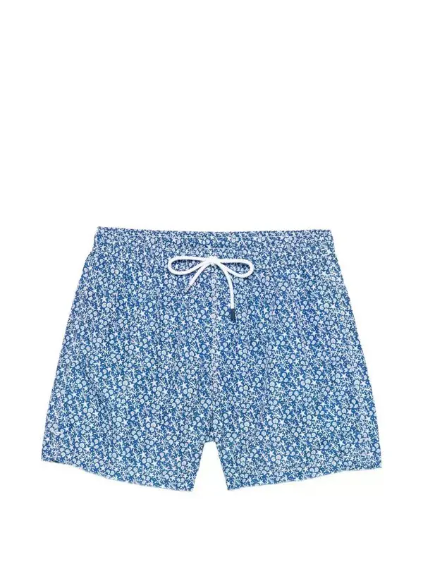 Fedeli Printed Swim Shorts - Blue