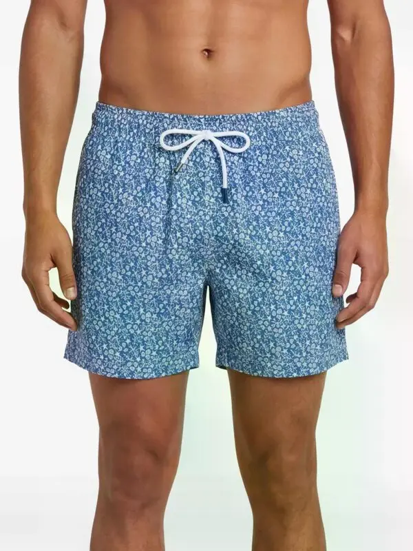 Fedeli Printed Swim Shorts - Blue