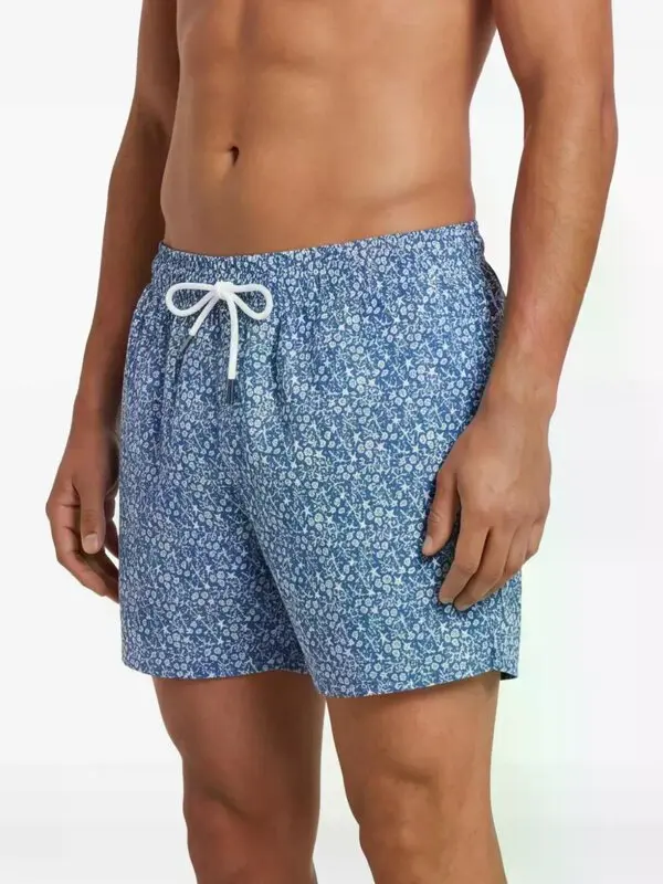 Fedeli Printed Swim Shorts - Blue