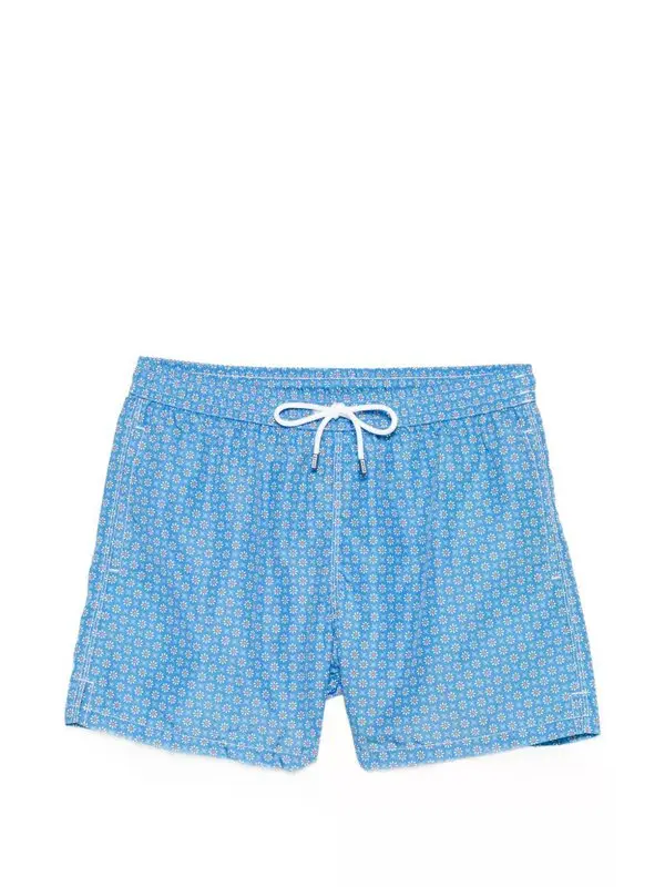 Fedeli Print Swim Shorts - Blue