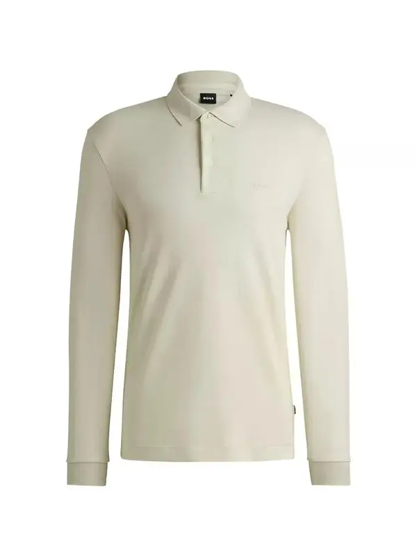 BOSS Long-sleeved Polo Shirt - Neutrals