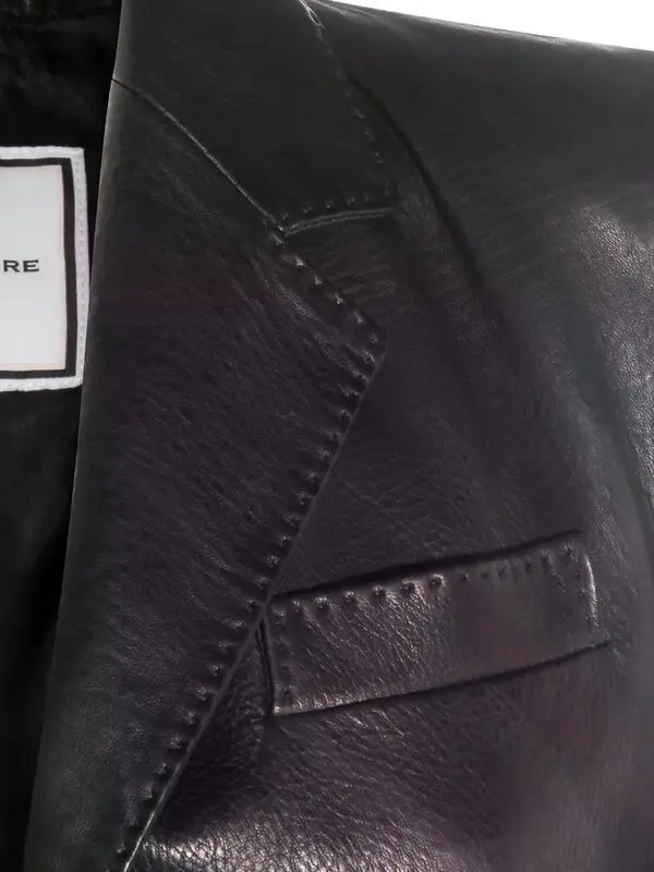 Tagliatore Button Leather Jacket