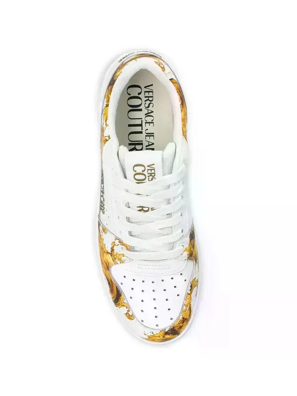 Versace Printed Leather Sneakers
