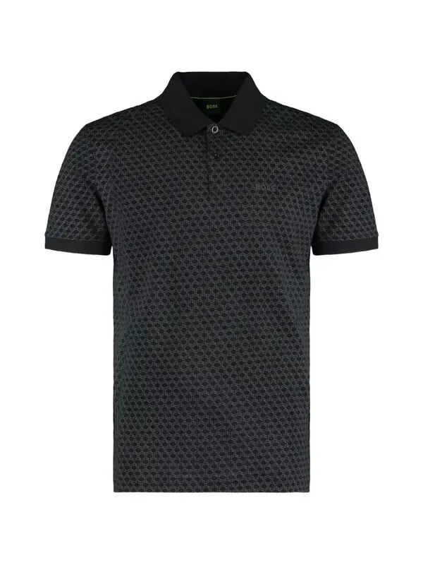 BOSS Printed Polo Shirt In Cotton Piqu