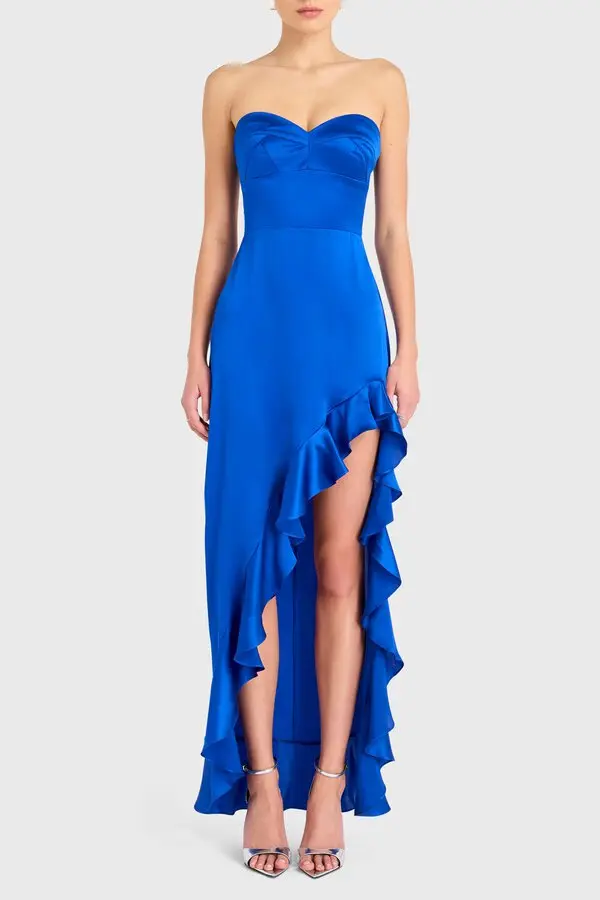 Amanda Uprichard Amalia Strapless Silk Gown