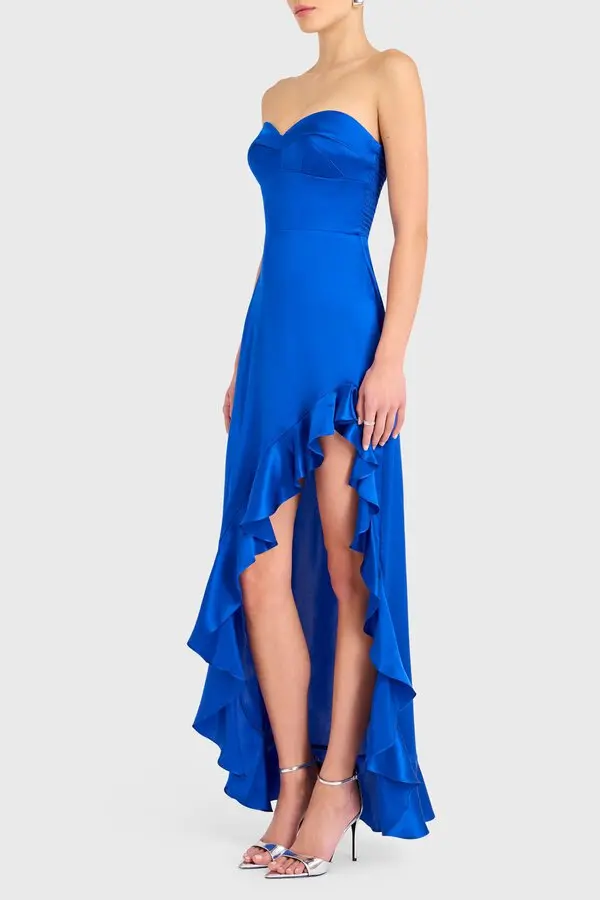Amanda Uprichard Amalia Strapless Silk Gown