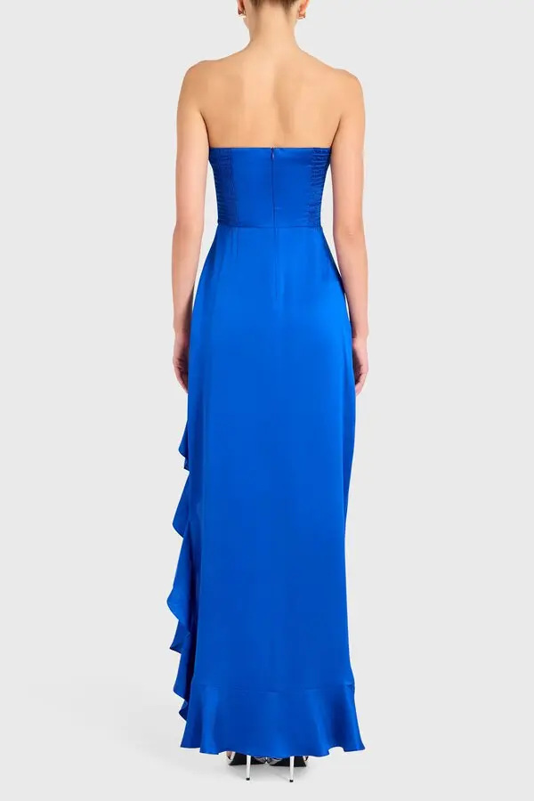 Amanda Uprichard Amalia Strapless Silk Gown