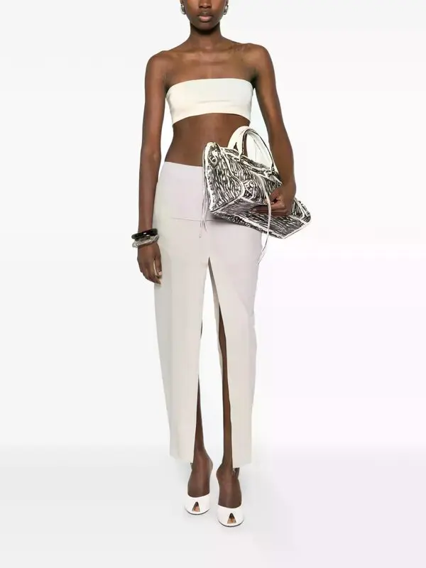Rick Owens Sliced Frayed Maxi Skirt - Neutrals