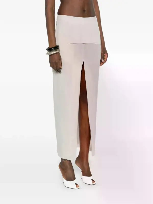 Rick Owens Sliced Frayed Maxi Skirt - Neutrals